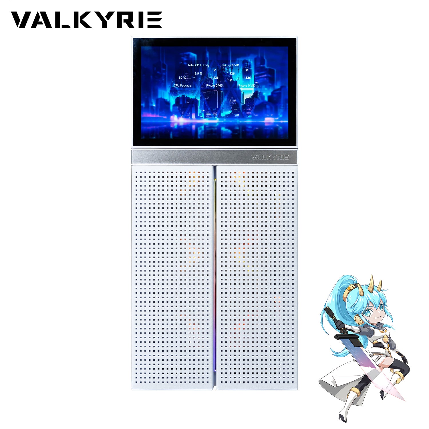 Valkyrie VK02 Delux SUB-SCREEN Computer Case White – Gamers Lab TH