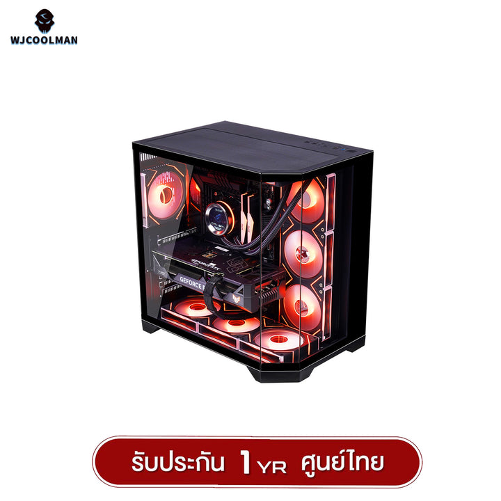WJCOOLMAN Dreamer Plus Panorama ATX Tempered Glass Gaming Case (No Fan ...