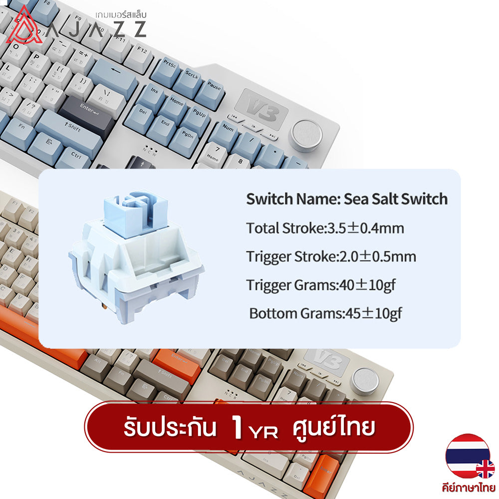 Ajazz AK35iV3 Sea Salt Switch – Gamers Lab TH