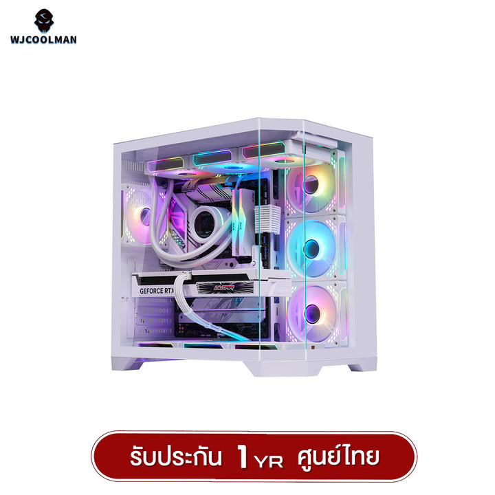 WJCOOLMAN Dreamer Plus Panorama ATX Tempered Glass Gaming Case (No Fan ...