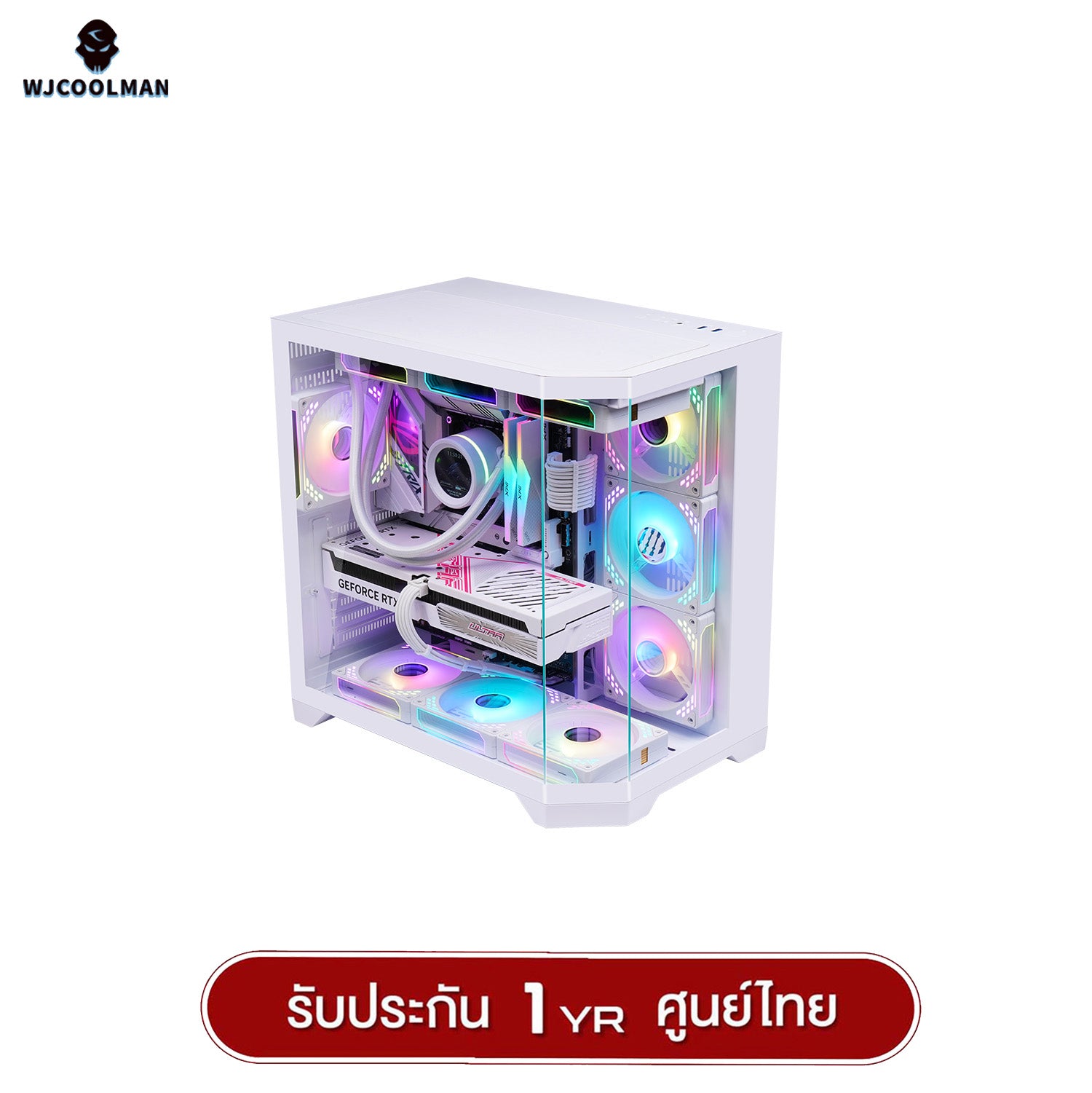 WJCOOLMAN Dreamer Plus Panorama ATX Tempered Glass Gaming Case (No Fan ...