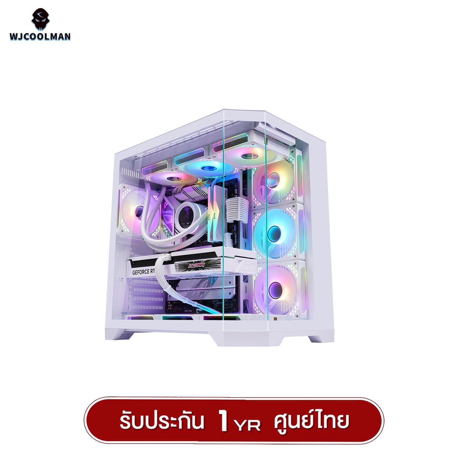 WJCOOLMAN Dreamer Plus Panorama ATX Tempered Glass Gaming Case (No Fan ...